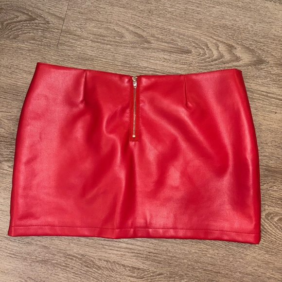 Edikted | Skirts | Edikted Red Leather Mini Skirt | Poshmark